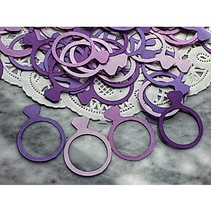 Mixed Purple Engagement Ring Confetti - Bridal Shower Decor - Handcrafted in 2 business days - Set of 150