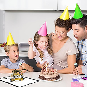 Vlipoeasn Larger Pop Up Birthday Greeting Card - Thick Black Gold Pop Up Birthday Card, Creative Birthday Keepsake Gifts for Women&Men, Happy Birthday Party Sign in Book