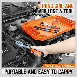 HORUSDY 3PC Large Non-Slip Flexible Tool Tray | Tool Organizer | Tool Storage | Tool Holder | Tool Mats | No Magnets | Grip Mat Tool Mat | of Christmas Day Tools Gift for Men