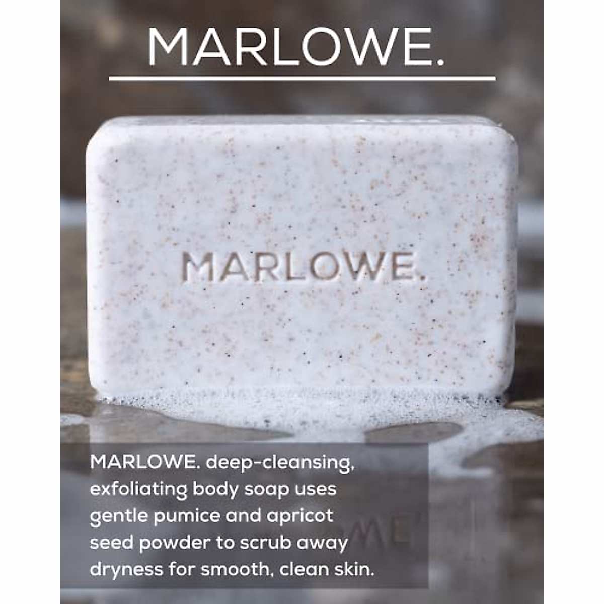 MARLOWE. No. 102 Men's Body Scrub Soap 7 oz (3 Bars) | Best Exfoliating Bar for Men | Made with Natural Ingredients | Amazing Scent | New Packaging - Same Great Formula