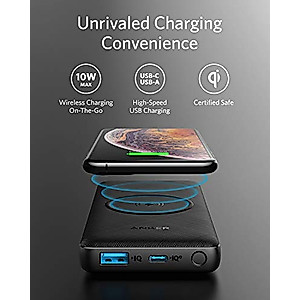 Anker PowerCore III 10K Wireless Portable Charger with Qi-Certified 10W Wireless Charging and 18W USB-C Quick Charge for iPhone 13, 12, Mini, Pro, iPad, AirPods, and More