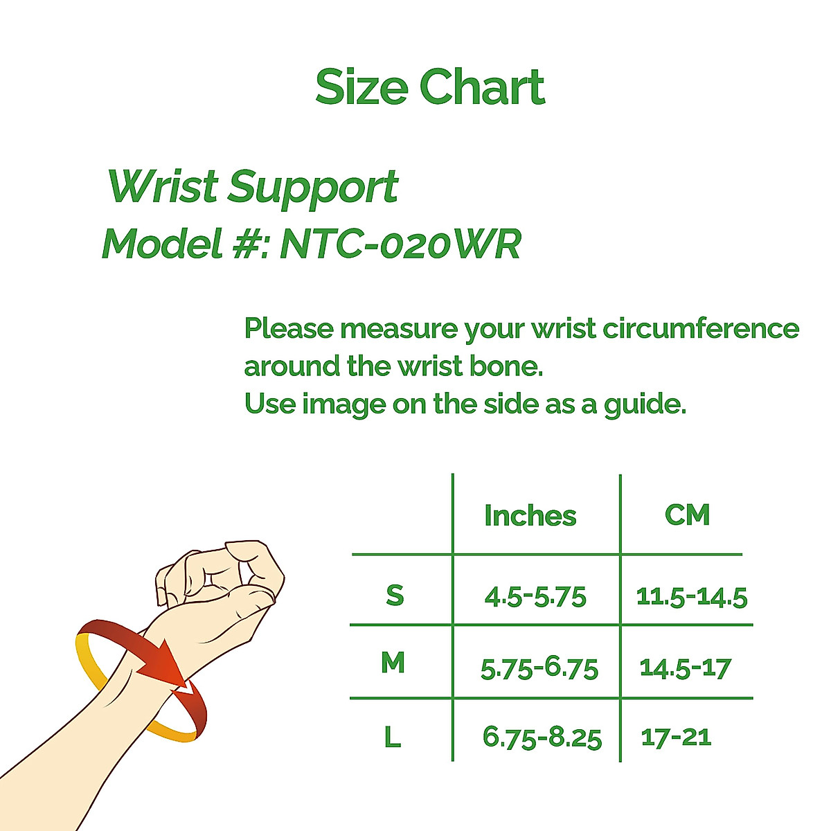 NeoTech Care Wrist Band - Light, Elastic, Men, Women, Right or Left - Grey Color (Size M, 1 Pair)