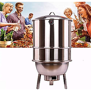 NEWCES Safety Certification Standing Charcoal Barbecues Grills Stainless Steel BBQ Grill w/Barbecues Grid Portable Combination Grill-Smokers for Outdoor Garden Courtyard Camping Hiking Picnic