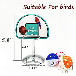 Bird Toys, Bird Trick Tabletop Toys, Bird Training Basketball Stacking Color Ring Toys Sets with Screwed Base - Parrot Chew Ball Foraging Toys, Education Play Gym Playground Activity Cage Toys