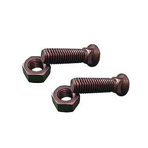 2 - Plow Bolt & Nut for Blades/Cutting Edge, 5/8-11x2 1/2 - Grade 8, Dome Head