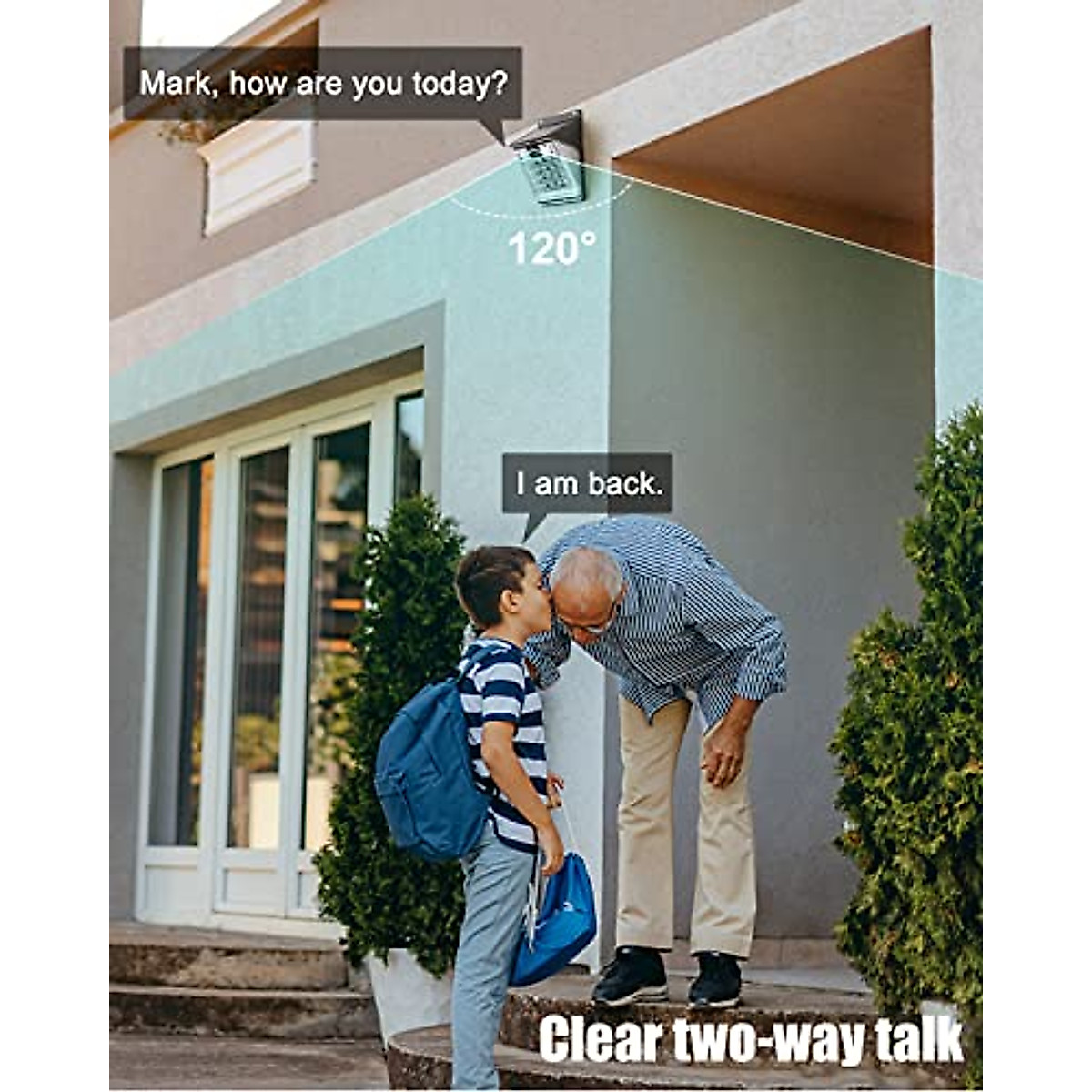 ENSTER Security Camera Wireless Outdoor, Solar Flood Light Camera 1080P, 2.4GHz WiFi Camera for Home Security with Motion Detection, 2-Way Audio, Cloud/SD Card Storage, Waterproof