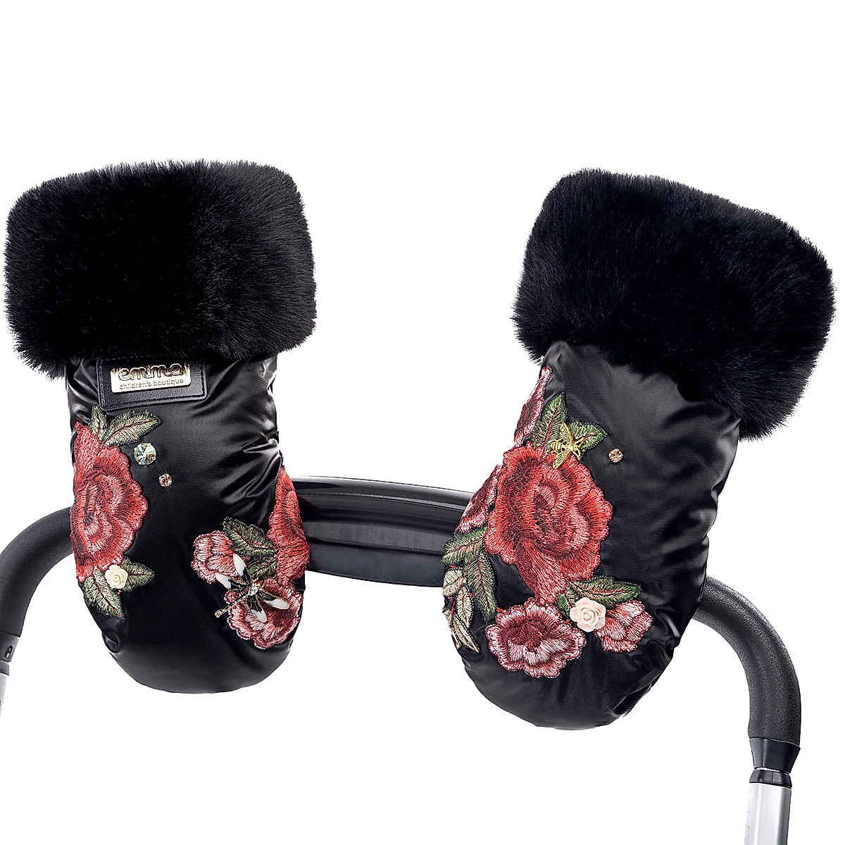 Warm Muff Stroller Gloves, Wind and Watert-Resistant, with Universal Fit, Kids Baby Pram Stroller Accessory, Anti-Freeze Gloves, Best for Freezing Cold Winter Conditions, Spring Blossom