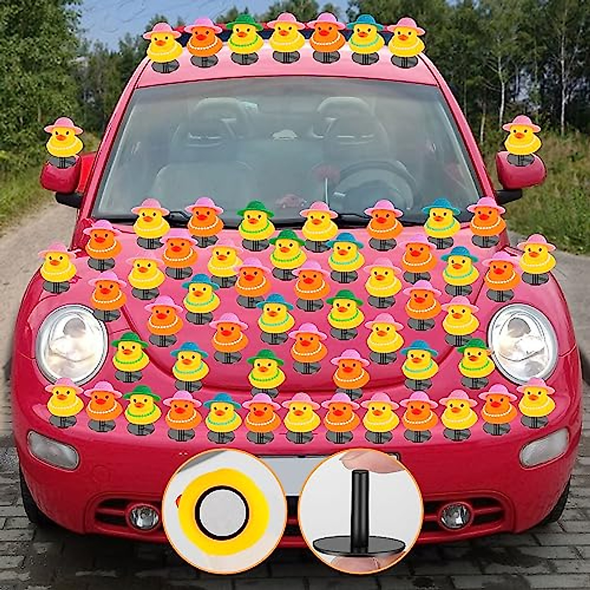 ZHWKMYP 20Pcs Duck Holder, Black Plastic Duck Plug Holders for Car Dash, Rubber Duck Mounts for Car Dashboard Lover (Excluding Rubber Duck)