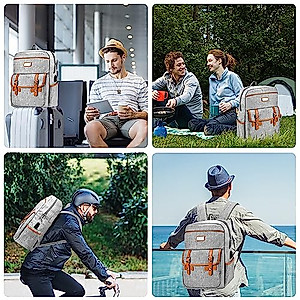 Nicole Miller Travel Laptop Backpack-Business Anti Theft Vintage Backpack with USB Charging Port-Water Resistant Computer Bag