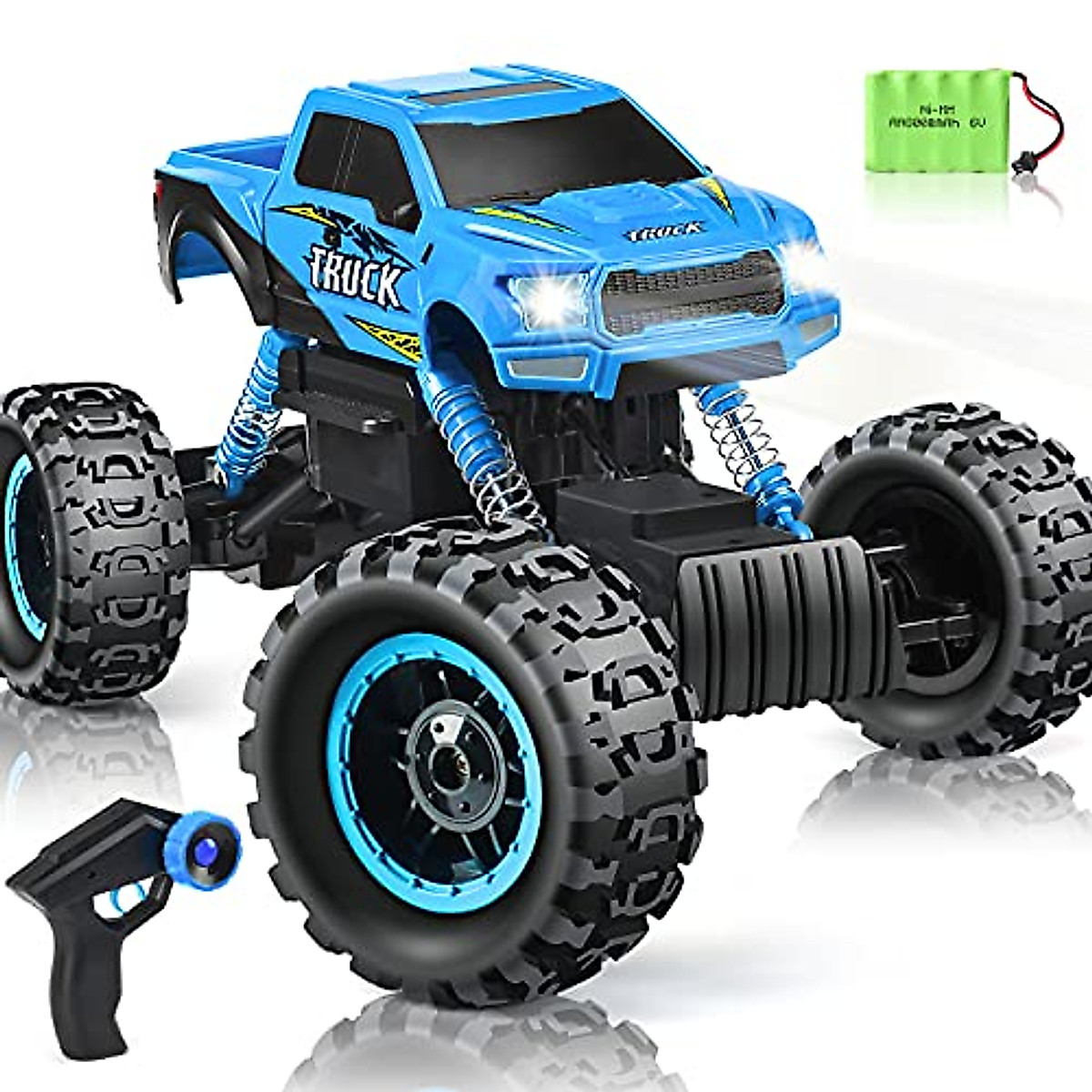 DOUBLE E 1/12 Scale Remote Control Monster Trucks - 2.4Ghz Off Road RC Trucks, Toys Gifts for Boys Age 6-10