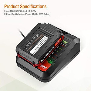 3.0Ah PCC685L Lithium Ion Battery Compatible with Porter Cable 20V Battery with Charger for PCC685L PCC680L PCC682L PCC685LP PCC692L PCC681L Cordless Power Tools Battery