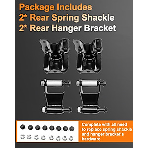 USTAR Rear Leaf Spring Shackle Hanger Bracket Kit Fit for Ford Ranger 1986-2011, Mazda B2300/B3000/B4000 1994-2010, Mazda B2500 1998-2001 722-001 722-010 (4Pc Pack)