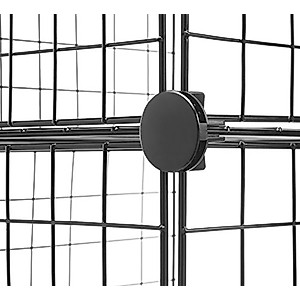 Whitmor Storage Cubes - Stackable Interlocking Wire Shelves - Black (Set of 6)