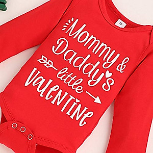 bilison Baby Boy Girl Valentine's Day Clothes Mommy and Daddy's Little Valentine Outfits