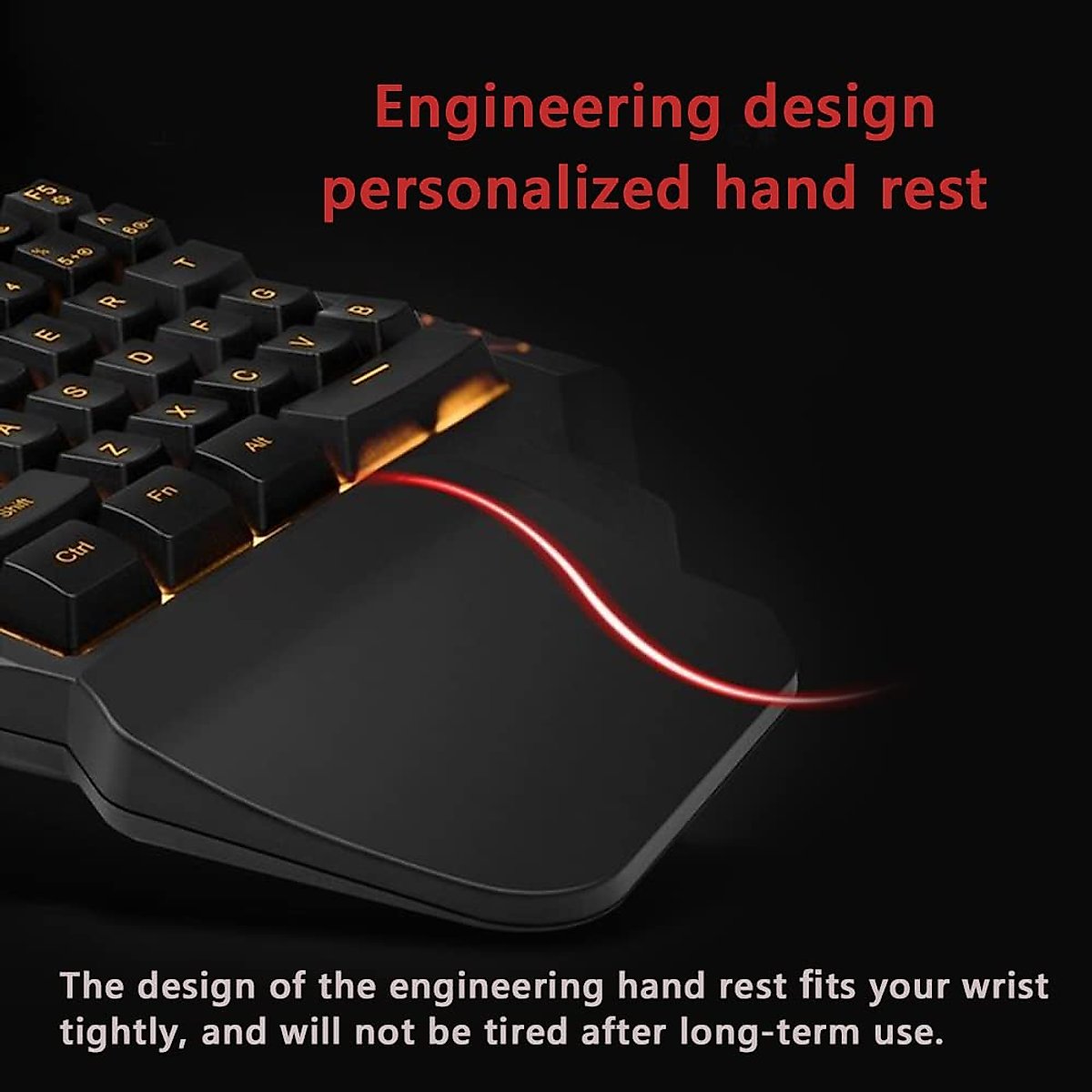Gaming Keypad, RGB One Handed Gaming Keyboard, Ergonomic Gaming Keyboard with Hand Rest, Single Hand Keyboard with 35 keys Colorful Backlit