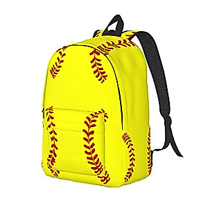 YOPIGOT Softball Canvas Backpack Softball Travel Backpack Softball Laptop Backpack For Men Women