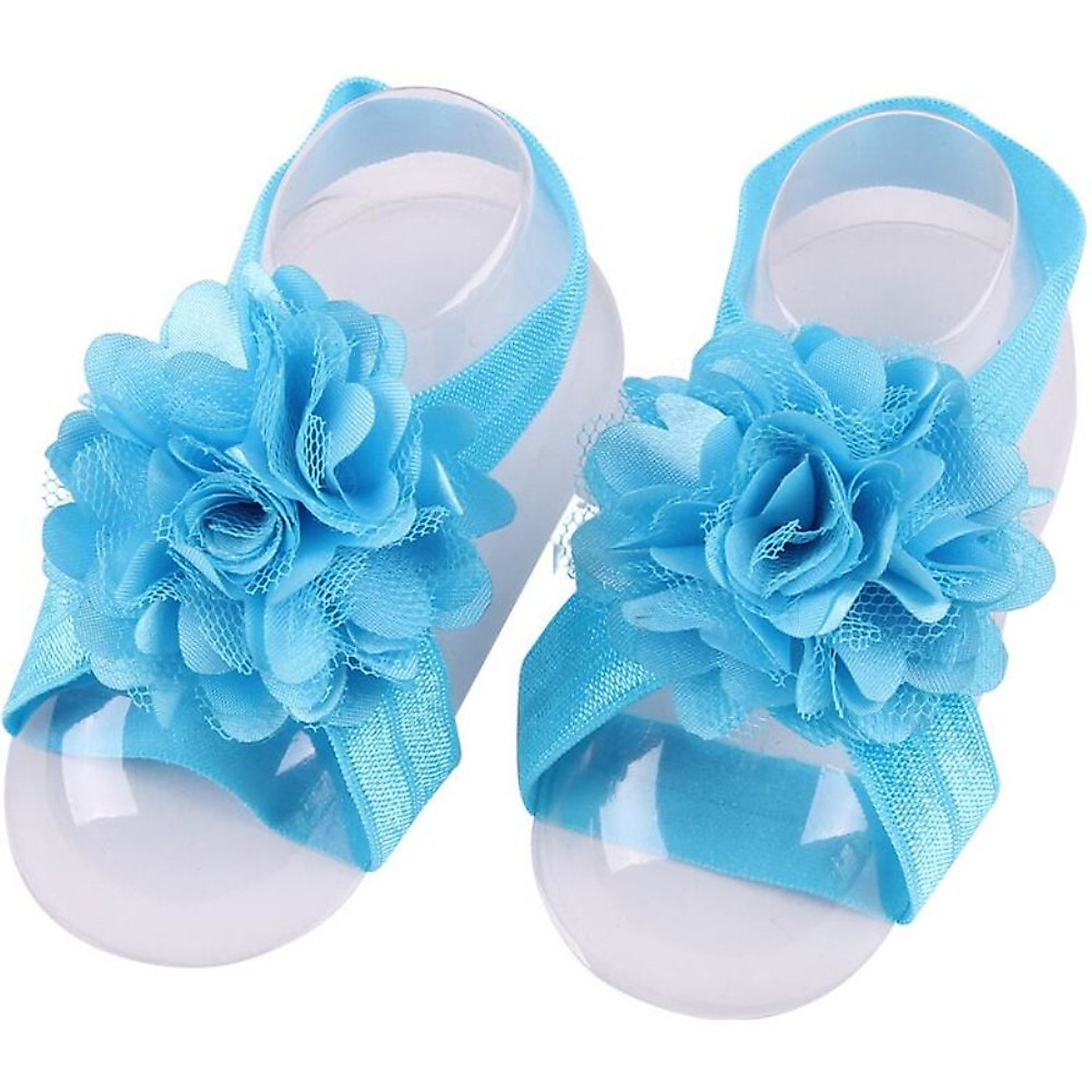 Toptim Baby Girl's Barefoot Sandals Flower for Newborn Toddlers (0-3T) (Mixed 12 Colors)