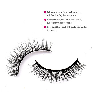 Short Eyelashes Natural Look 6D Wispy Mink Lashes 10 Pairs 100% Handmake Reusable Fake Eyelashe (Short-Natural_10pairs)