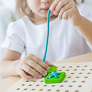 Amazon Basics Fine Motor Creative Lacing Board, 4-Pack