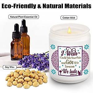 Warming Gifts for Patients, Get Well Soon Gifts for Women Men, Take Your Pain Scented Soy Candle, Feel Better, After Surgery Gifts for Him, Her, Friends, Lavender Scented Candles