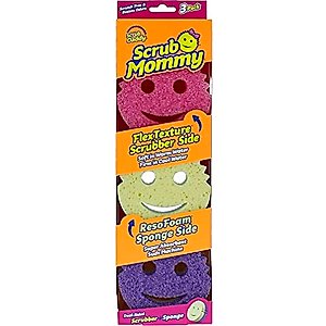 Scrub Daddy Scrub Mommy - Scratch-Free Multipurpose Dish Sponge - BPA Free & Made with Polymer Foam - Stain, Mold & Odor Resistant Kitchen Sponge (3 Count)