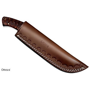 Ottoza Handmade Leather Knife Sheath SIDE DRAW Knife Sheath - Bushcraft Knife Sheath - Hunting Knife Sheath - Survival Knife Sheath - Vertical Knife Sheath Dark Brown TOP GRAIN LEATHER No:111