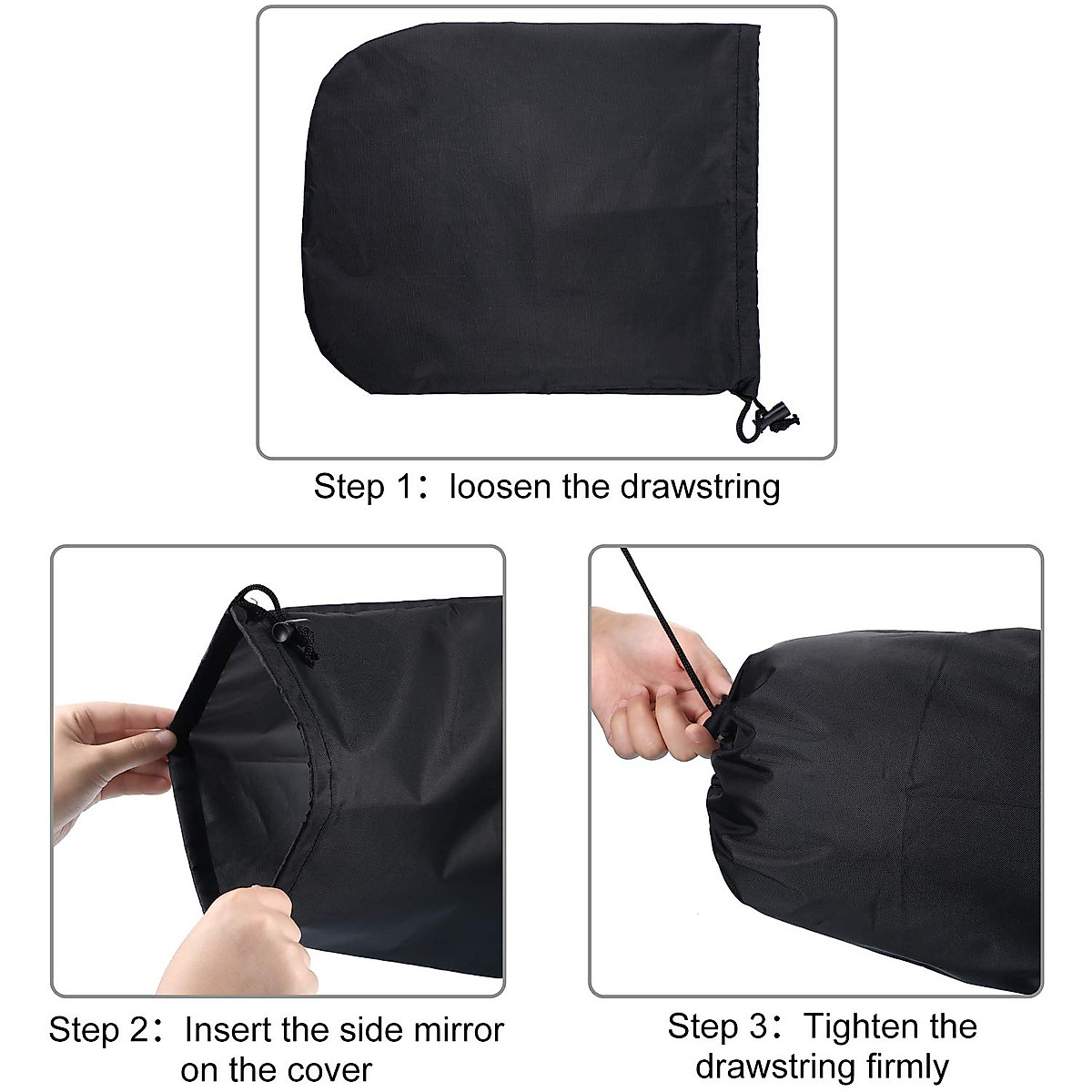 Side View Mirror Cover Auto Rearview Protection Cover Snow Ice Mirror Covers Exterior Rear View Accessories Universal Size for Cars, Black (2 Pieces)