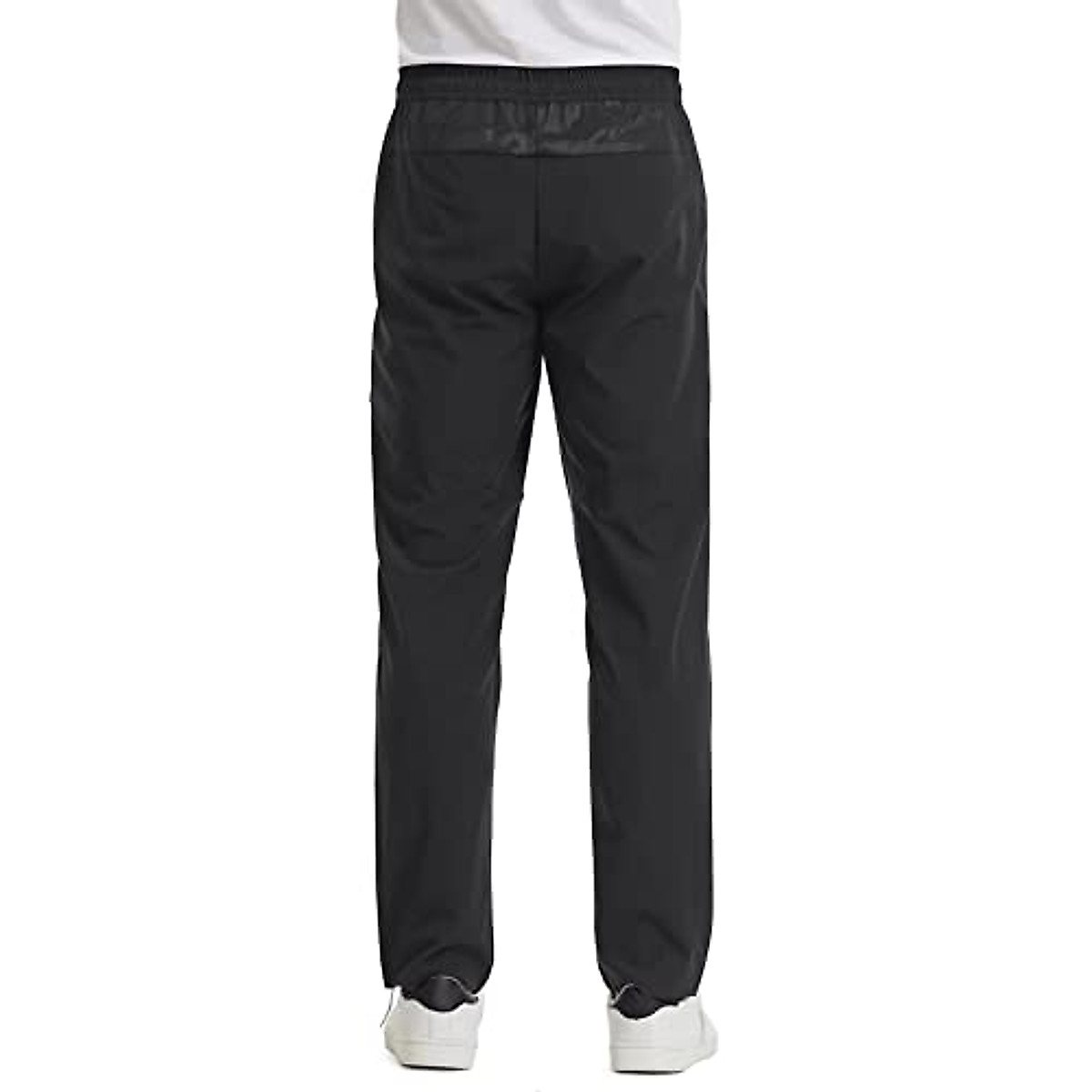 Boladeci Athletic Pants for Men Lightweight Quick Dry Breathable Elastic Waist Zip Pockets Outdoor Jogger Travel Fishing Hiking Pants Black 40