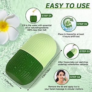 IMEASY Ice Roller for Face and Eye, Ice Face Roller,Facial Beauty Ice Roller Skin Care Tools, Ice Facial Cube, Gua Sha Face Massage, Silicone Ice Mold for Face Beauty (Green)