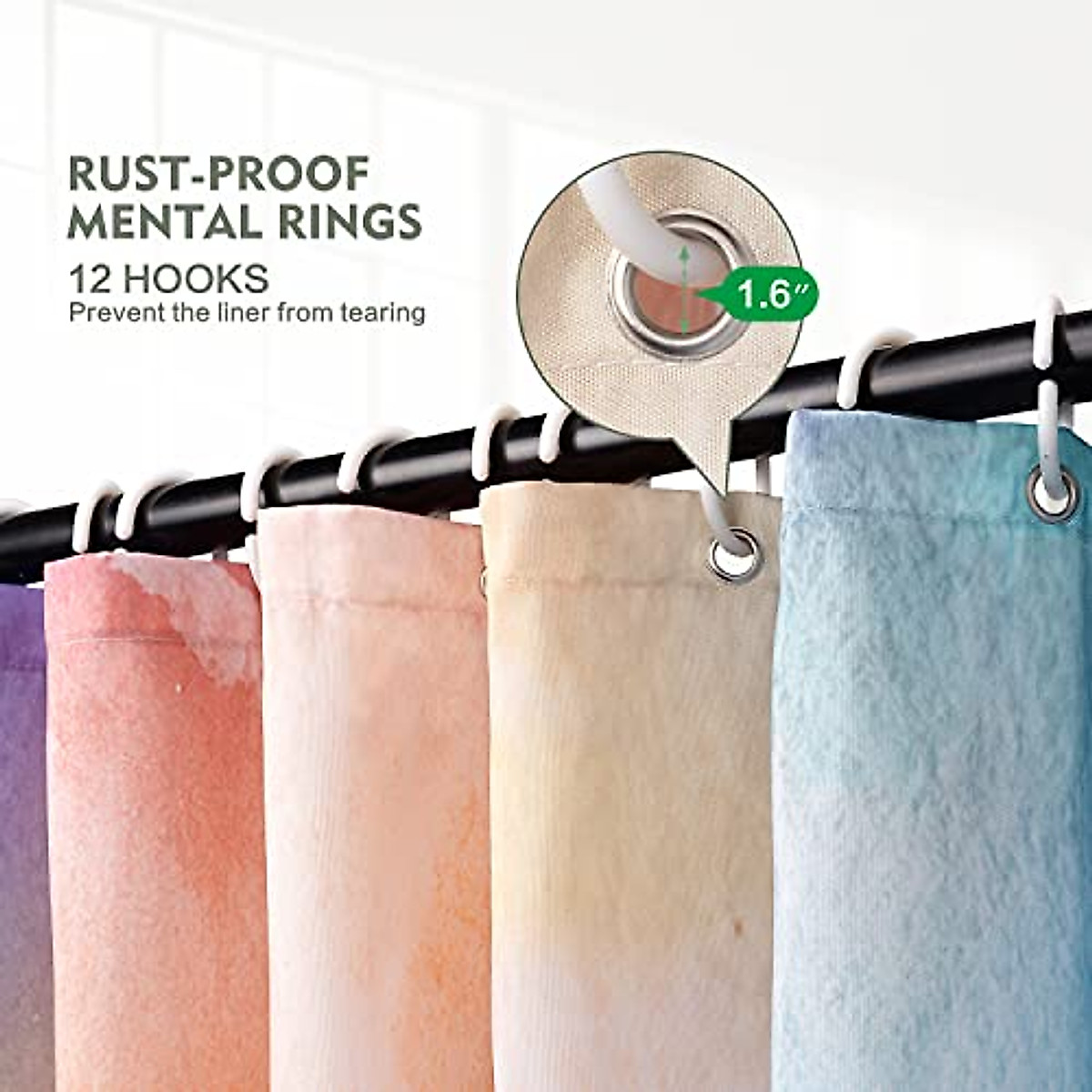 Blue Shower Curtain, Teal Sea Turtle Shower Curtains for Bathroom, Waterproof Quick-Dry Polyester Fabric Shower Curtain, Beach Nautical Shower Curtain Ocean Bathroom Decor with 12 Hooks, 72''x 72''