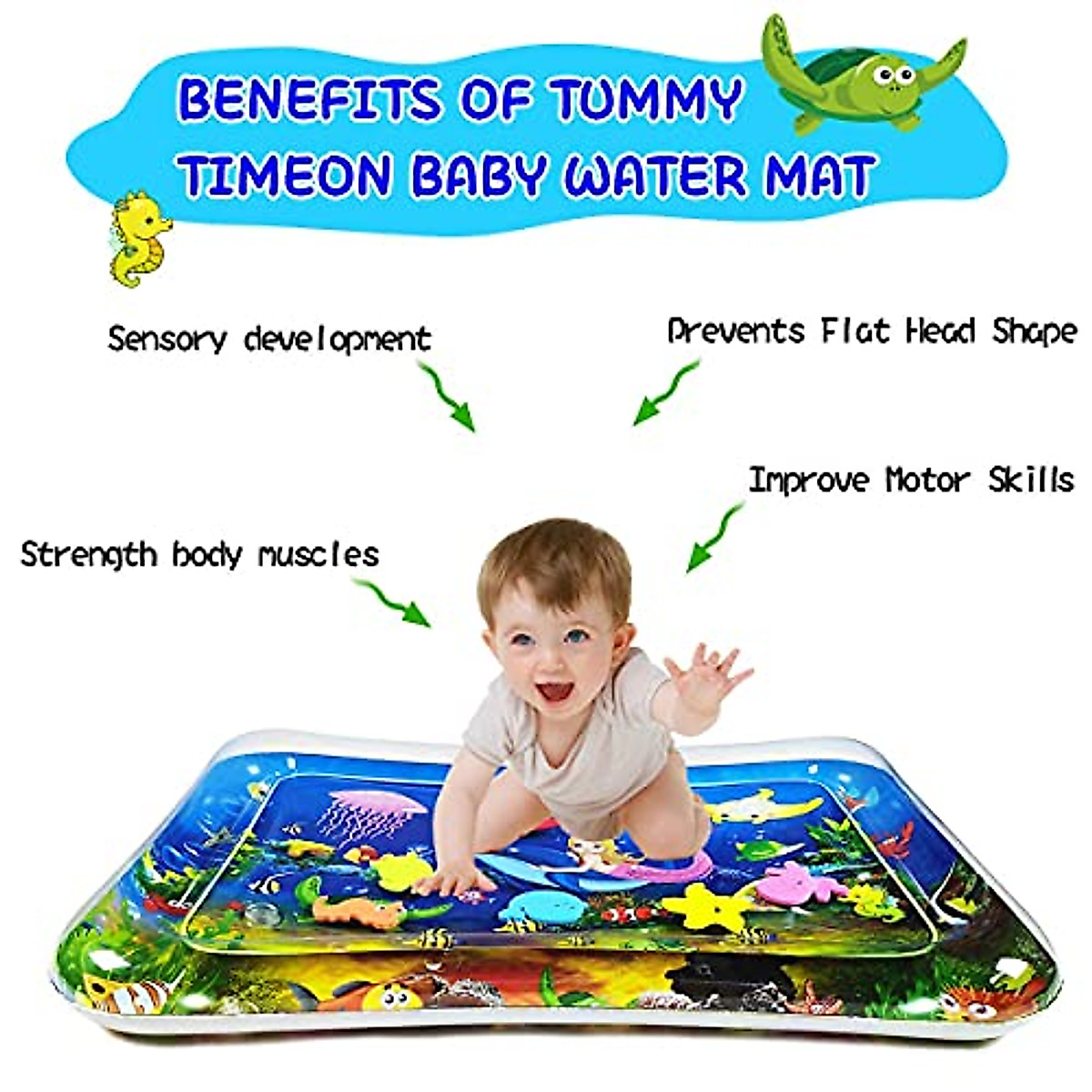 SUNSHINE-MALL Inflatable Tummy Premium Water mat Baby and Toddlers is The Perfect Fun time Play Activity Center Your Baby's Stimulation Growth (70 x 50 cm)
