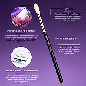 Jessup Eye Makeup Brushes Set Professional 15pcs with Eyeshadow Blending Concealer Eyebrow Eyliner Brush (Pearl Black/Silver)