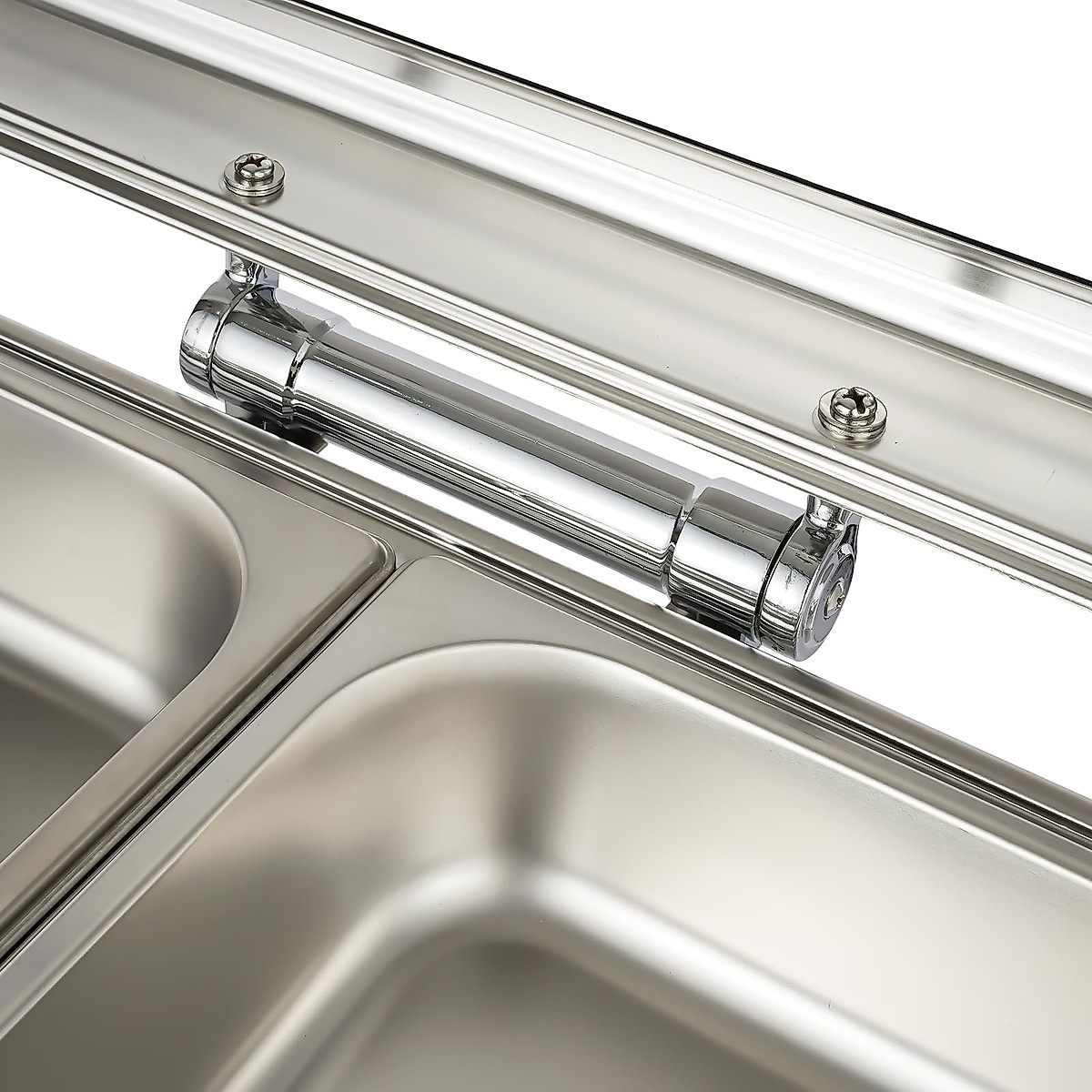 Chafing Dish, 9.5Qt Chafer Dish Buffet Set with 1 Water Pan and 2 Trays, Stainless Steel Buffet Warmers for Party Restaurant Hotel - Adjustable Temper