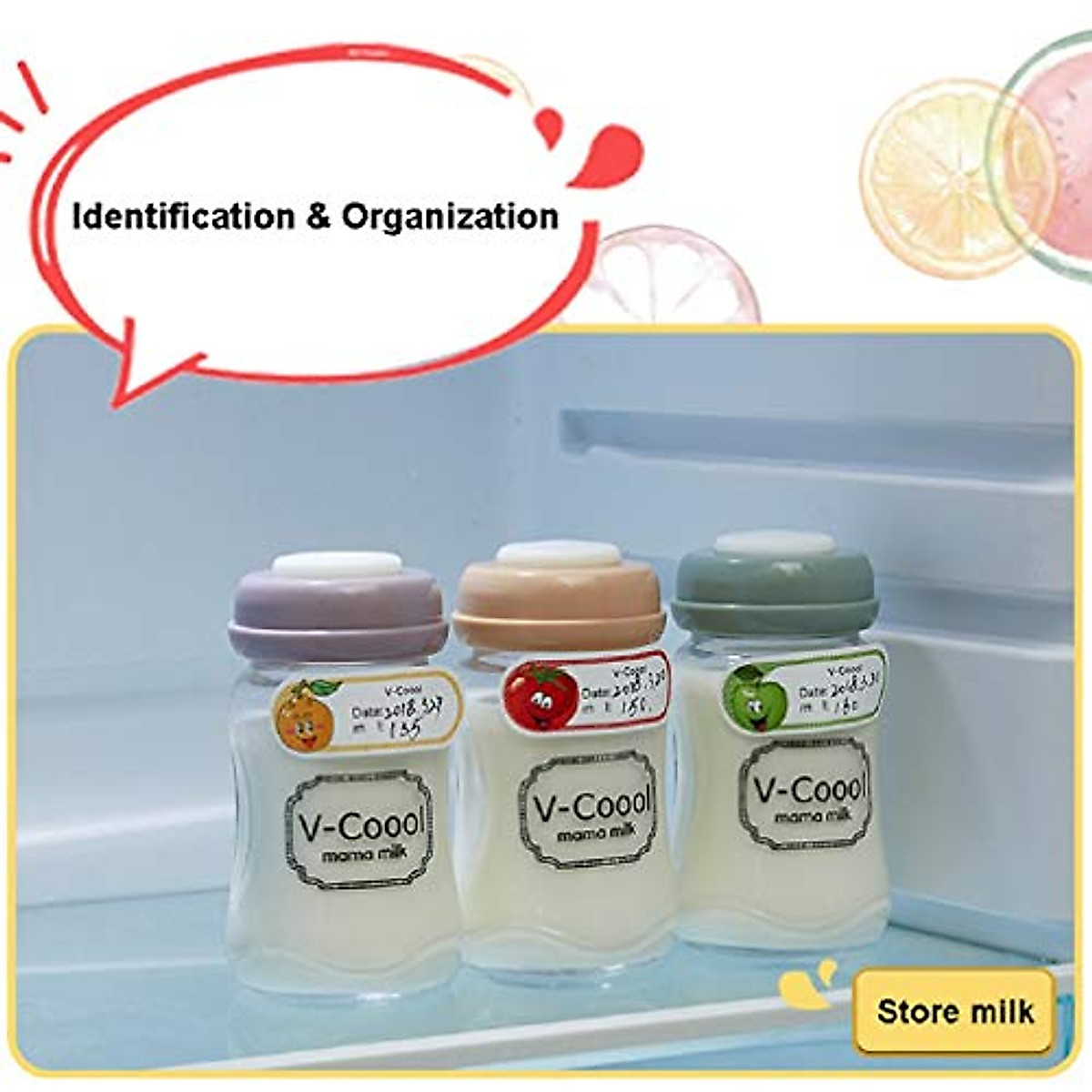 400pcs Bottle Labels Animals Name and Date Label for Daycare or Kitchen, Self-Laminating Waterproof Labels Sticker for Bottle, Jar, Sippy, Cup and Breastmilk Storage Bags