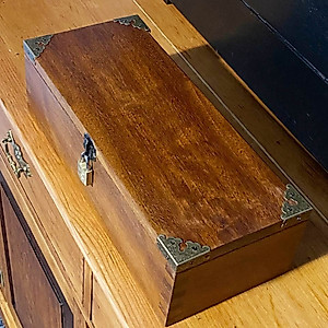 dophee 4Pcs Decorative Corner Protectors, Retro Style Edge Safety Guards Covers for Picture Frame Album Jewelry Box Gift Box Wooden Case Chest Tables Cabinet Furniture, 1.34"x1.34"-Antique Bronze