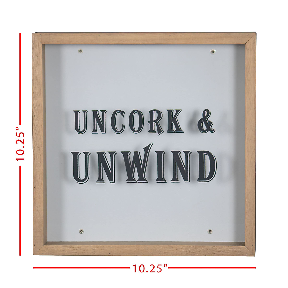 Foreside Home & Garden Uncork & Unwind Wooden Cork Holder Shadow Box, Brown