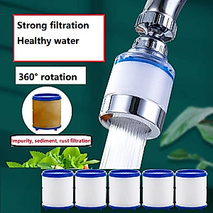 Bathroom Sink Filter 360 Degree Rotating Purifier Kitchen Faucet Filter removes Chlorine, Fluorine, Heavy Metals and Hard Water from Home Kitchens and bathrooms