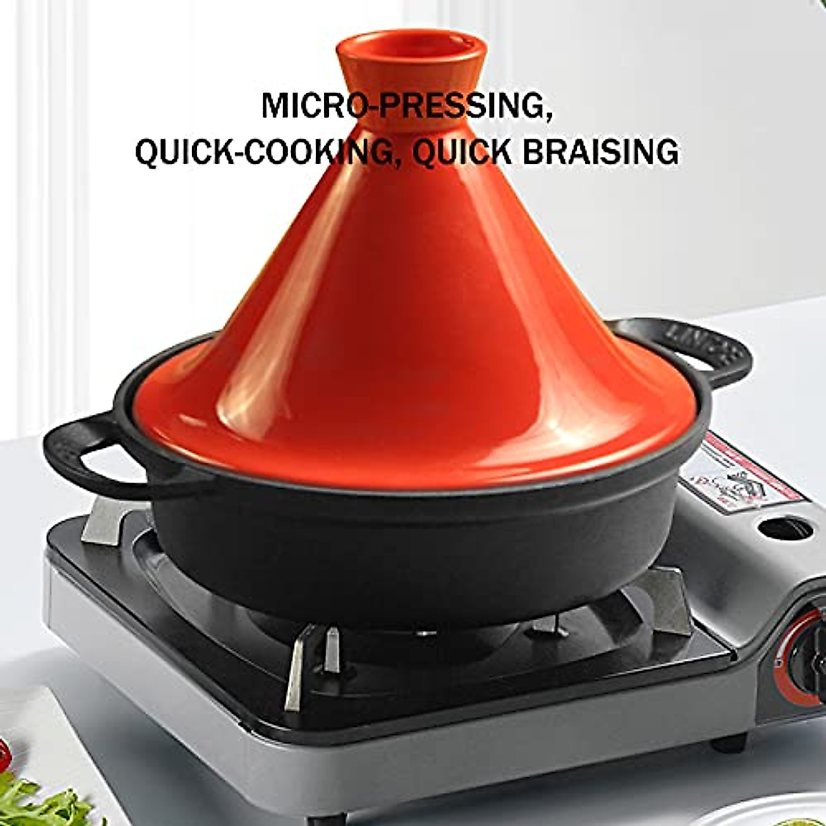 3L Ceramic Tagine Pot for 3-5 People - Moroccan Nonstick Cooking Pot Kitchen Cooker with Lid for Cooking Healthy Food,Green