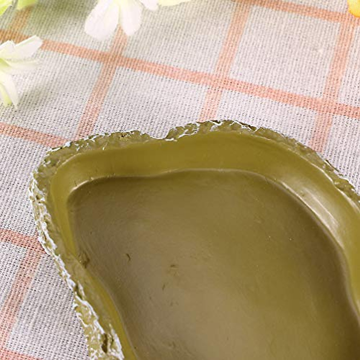 POPETPOP 2 Pack Reptile Bowl - Reptile Water Dish,Reptile Food and Water Dish for Snake Frogs Gecko Tortoise Resin Terrarium Feeding Tray Bearded Dragon Accessories