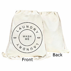 MOSITU Cotton Drawstring Backpack Canvas Laundry Drawstring Bag Cute Backpack for Women Gift Resuable Grocery Drawstring Bag Storage Draw String Bag Cinch Bag Sackpack