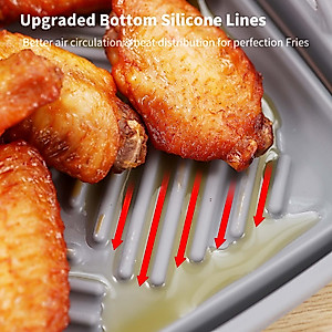 SYAWS Air Fryer Silicone Pot Square,[8.5inch 2Pack] Foldable Air Fryer Silicone Liners,Air Fryer Pad, Replacement of Flammable Parchment Liner Paper for 5 to 7 QT Air Fryer