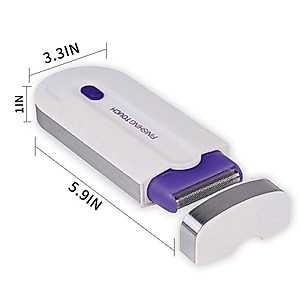 5.9x3.3x1 inch Female epilator, rechargeable lady electric shaver for arms, armpits, bikini line, legs, back(Purple+white)