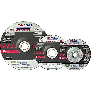 United Abrasives-SAIT 22053 A60S General Purpose Cut-Off Wheels (Type 27/Type 42 Depressed Center) 7" x .045" x 7/8", 50-Pack