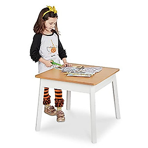 Melissa & Doug Wooden Square Table (White/Natural)