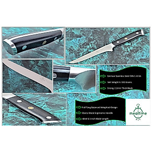 Mealtime Ace Luxury Boning Knife 6.5 Inch – Best Boning Knife for Meat Cutting - Fillet Knife for Meat - Meat Trimming Knife - Deboning Knife - German Steel Butcher Knife – Meat Knife - Great Gift