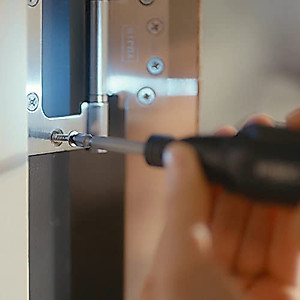 HYBRO Rechargeable Cordless 3.6V Screwdriver Set, Electric and Manual Battery Powered Professional and Home Improvement Tool - Max 10N.m Torque, 4pcs Magnetic Bits, USB Charge, LED Light - H300Q (Red)