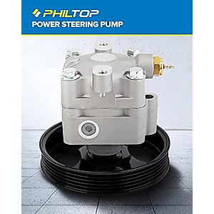 PHILTOP Power Steering Pump 21-167 OE Replacement For SX4 2007 2008 2009 2.0L L4 with Pulley, 4911080J00 Power Assist Pump, Automotive Replacement Power Steering Pumps