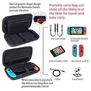 Lalumix Nintendo Switch Case OLED Model, Nintendo Switch Case for Girls Boys with 16 Game Card Slots Travel Bag Shockproof Shell Protective Hard Cover for Switch Console Joy-Con & Accessories Animals