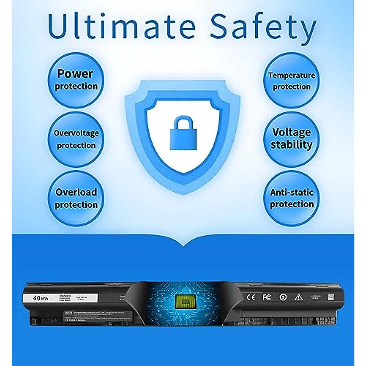 40WH M5Y1K Battery 14.8V for Dell Inspiron 14 15 17 5000 3000 Series 5559 5558 3551 3451 3558 i3558 3567 5755 5756 5458 5759 5758 5759 GXVJ3 453-BBBQ WKRJ2 VN3N0 HD4J0 991XP P63F P47F P51F P52F P64G