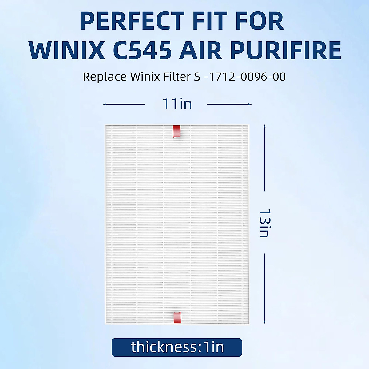 APPLIANCEMATES C545 Replacement Filter S for Winix c545 Air Purifier, Replace 1712-0096-00 2522-0058-00, 3-Pack H13 Ture HEPA Filters